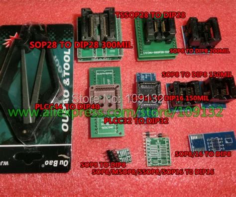 Full Set 10 Adapters For Tl866 Programmer Tl866cs Tl866a Plcc Ic