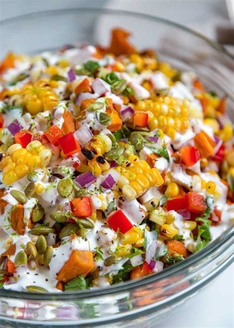 Roasted Sweet Potato And Corn Salad Kevin Is Cooking