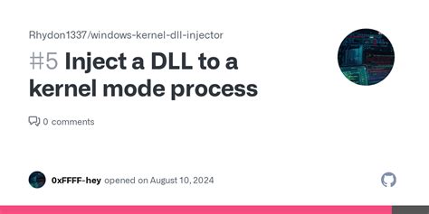 Inject A Dll To A Kernel Mode Process · Issue 5 · Rhydon1337windows