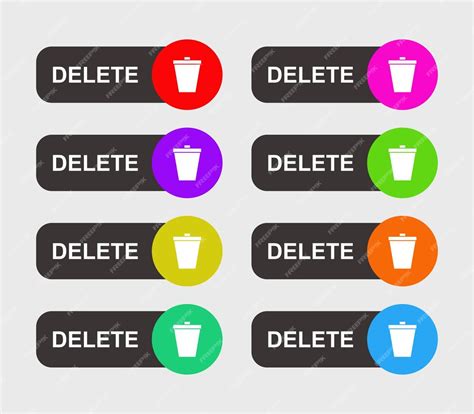 Premium Vector Set Of Delete Button
