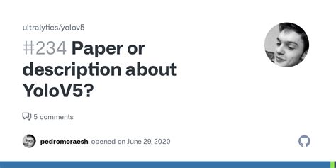 Paper Or Description About Yolov5 · Issue 234 · Ultralyticsyolov5