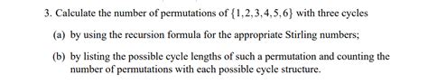 Solved 3 Calculate The Number Of Permutations Of