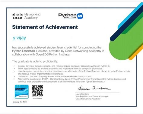 Yatham Vijay On Linkedin Pythoncertification Cisco Codingjourney Techenthusiast