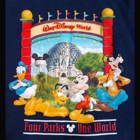 Disney Shirts And Tops Vintage Walt Disney Four Parks One World