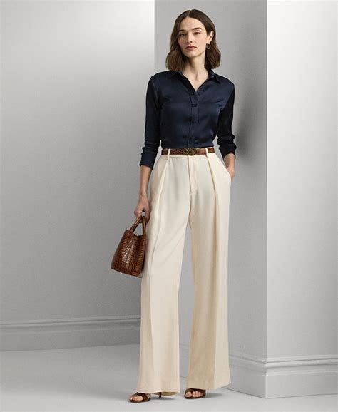 Lauren Ralph Lauren Womens Satin Charmeuse Shirt Macys
