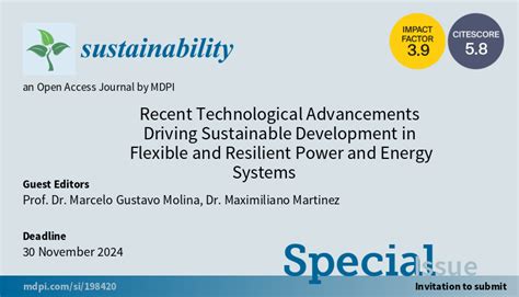 Sustainability Special Issue Recent Technological Advancements