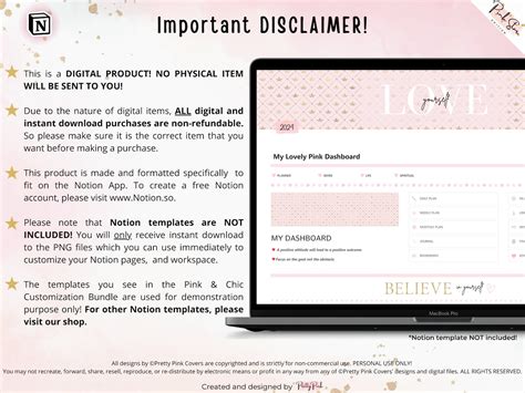 Notion Planner Customized Bundle Girly Pink Notion Dashboard Digital Planner Notion