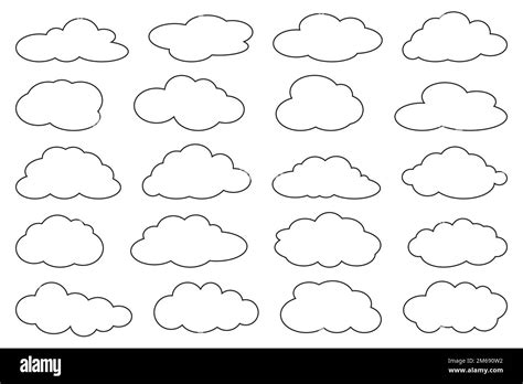 Clouds Line Art Icon Storage Solution Element Databases Networking Software Image Cloud And