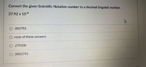 Solved Convert The Given Scientific Notation Number To A Chegg