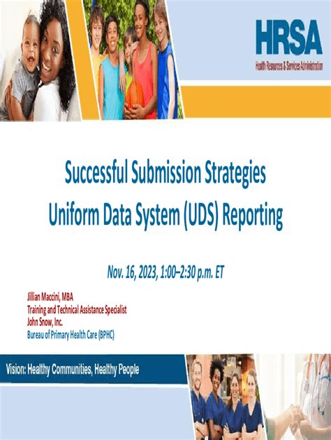 Fillable Online Bphc Hrsa Successful Submission Strategies Uniform Data System UDS Reporting