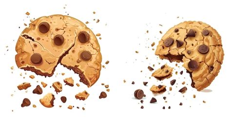 Premium Vector Crunch Homemade Brown Biscuits Broken With Crumbs