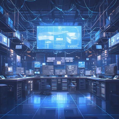 Futuretech Command Center Hightech Security Office Premium Ai Generated Image