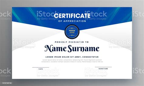 Creative Blue Cretificate Design Stock Illustration Download Image
