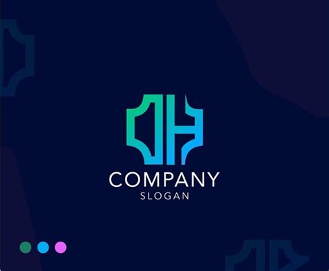 Modelo De Logotipo Dh De Letra Inicial De Monograma Moderno Vetor Premium