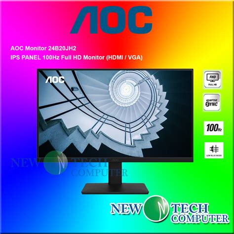 AOC Monitor 24B20JH2 100Hz IPS FHD Monitor Frameless Design VGA HDMi Inpput 3 Years Warranty