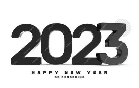 premium psd number 2023 new year 3d render