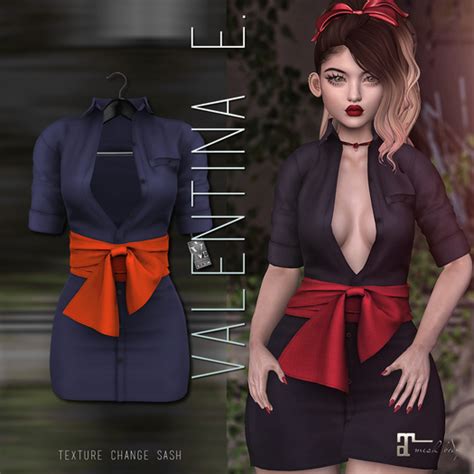 Second Life Marketplace Valentina E Elaine Dress Navy