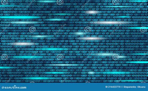 Abstract Digital 3d Blue Background Information Code Flow Data