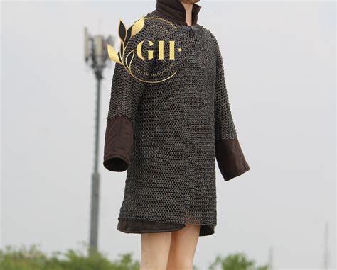 Titanium Chainmail Hauberk Medieval Armor Chainmail Shirt Flat Etsy