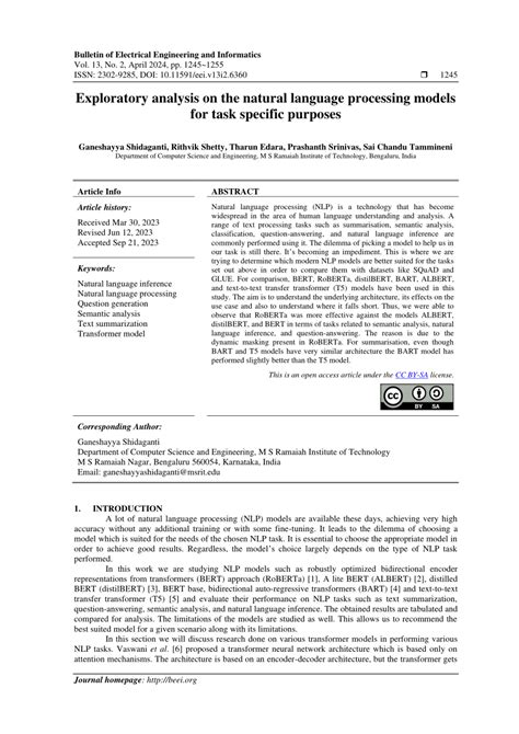Pdf Exploratory Analysis On The Natural Language Processing Models