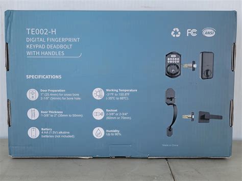 Teeho Digital Fingerprint Keypad Deadbolt With Handles Unused