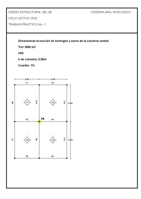 TP1 trabajo practico 1 de columnas Diseño Estructural 3B DISEÑO