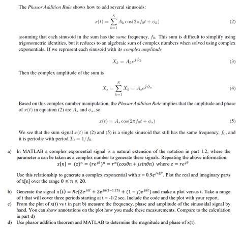 The Phasor Addition Rule Shows How To Add Several