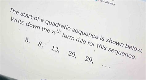solved hot allowed the start of a qu tic sequence is shown below