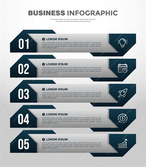 Premium Vector Premium Elegant 5 Step Infographic Template