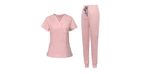 Hospital Tunic Scrub Top And Jogger Pants Spandex Scrub Uniform