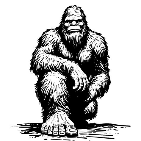 Bigfoot Svg Vector Dxf Png  Laser Screen Silhouette Unique Sasquatch