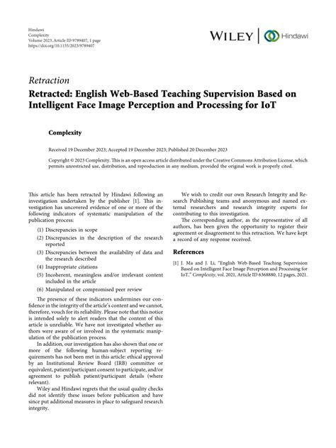 Pdf Retracted English Web Based Teaching Supervision Based On Intelligent Face Image