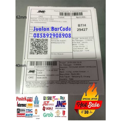 Jual Stiker Label Thermal Resi Jne Wahana 102x127 102 X 127 500 Pcs