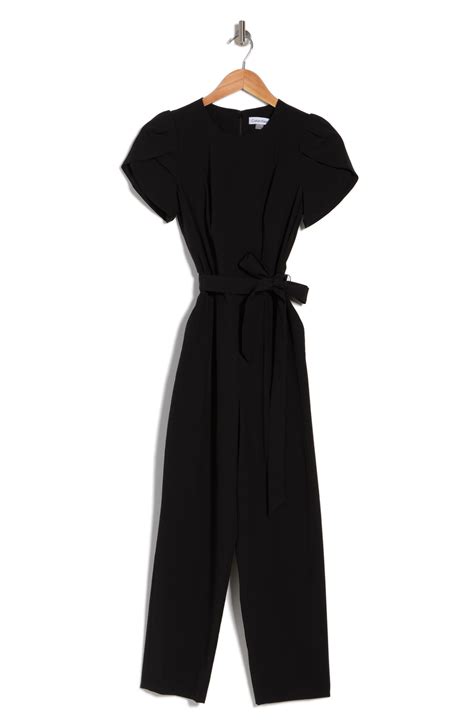 Calvin Klein Commuter Tulip Sleeveless Jumpsuit In Black Lyst