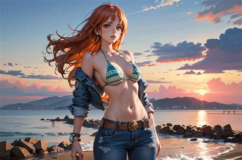 Nami One Piece Sunset Wallpaper By Only4uart On Deviantart