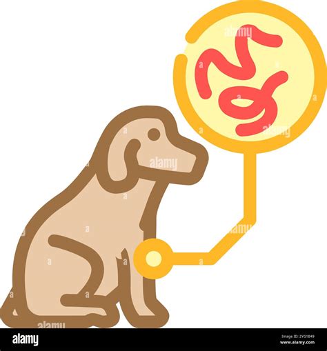 Dog Parasite Worm Color Icon Vector Illustration Stock Vector Image