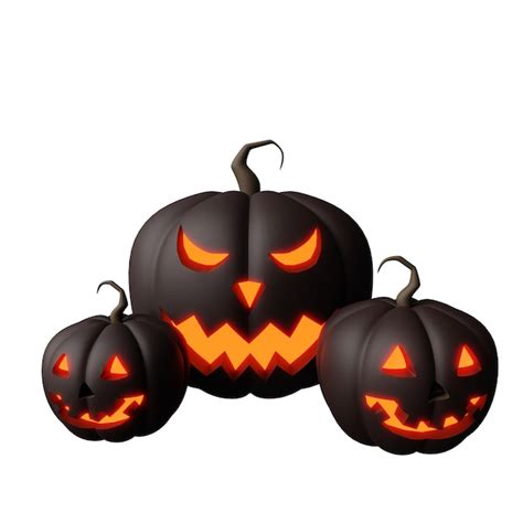 Premium Photo 3d Rendering Illustration 3 Black Jack O Lantern