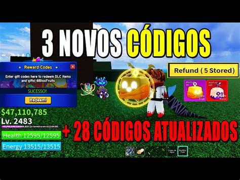 3 Novos CÓdigos 28 CÓdigos De Exp Beli E Reset Do Blox Fruits Blox