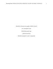 Sex Education Final Docx Running Head SHOULD SEX EDUCATION BE TAUGHT IN PUBLIC BabeS