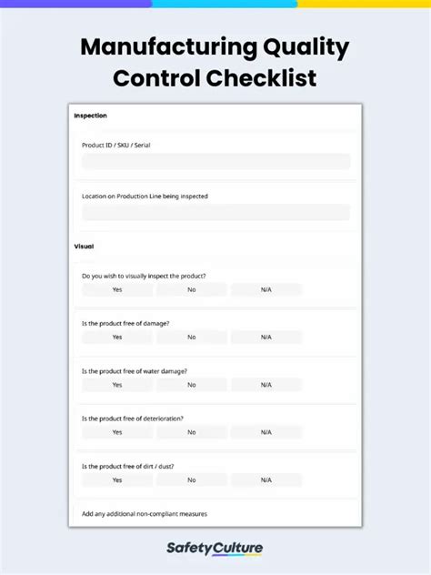 Free Manufacturing Audit Checklists Pdf Safetyculture