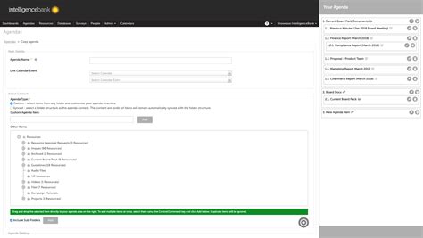 Copy Agenda IntelligenceBank HelpDesk