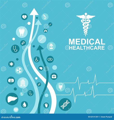 Medische Gezondheidszorg Pijl En Impulsgolf En Pictogram Over Artsen