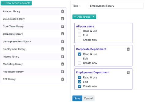 Managing Access Bundles Clausebuddy Help