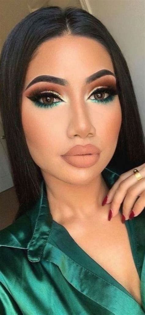 Green Eye Makeup Look Maquiagem Verde Maquiagem Para Vestido Verde