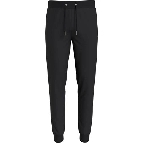 Tommy Hilfiger Pantalone Nero Uomo In Cotone Elastci Alle Caviglie
