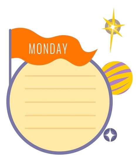 Plantilla de planificador diario para niños lunes página imprimible