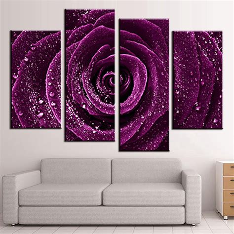 Purple Rose With Droplets