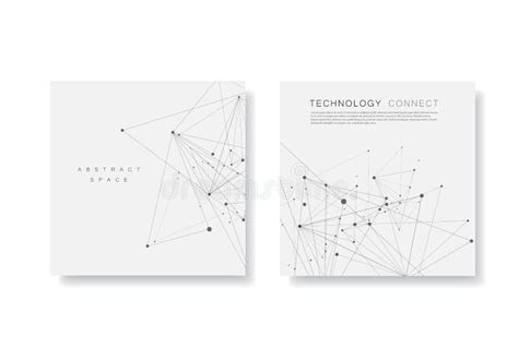Abstract Polygonal Geometric Shape With Molecule Structure Style