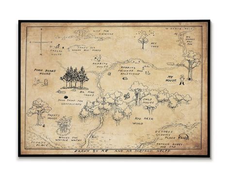 Winnie The Pooh Map 100 Acre Wood Map Backdrop Classic Winnie Pooh