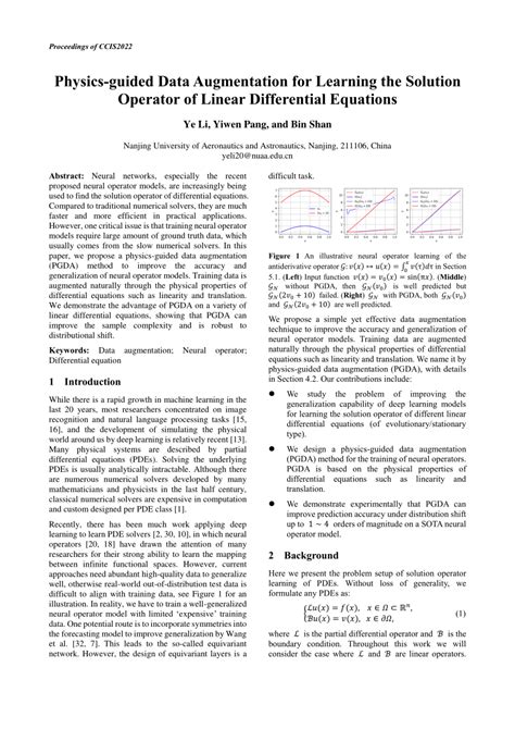 Pdf Physics Guided Data Augmentation For Learning The Solution Operator Of Linear Differential